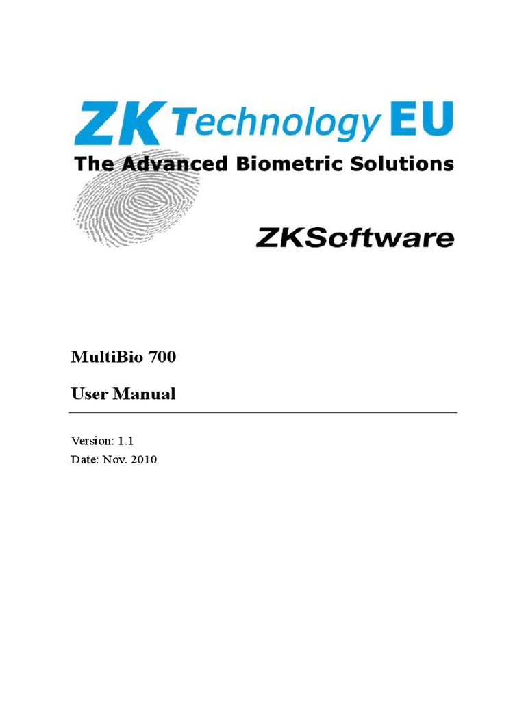 MultiBio 700 User Manual Guide | PDF | Authentication | Personal ...