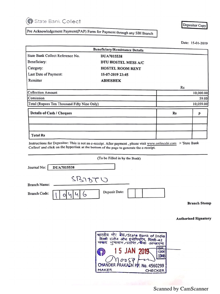 Dtu Mess Fee Receipt 2nd Sem 1st Y PDF | PDF