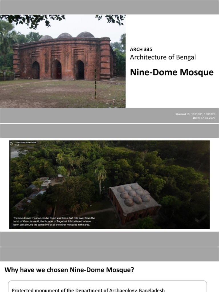 Nine-Dome Mosque: Architecture of Bengal | PDF | Architectural Elements ...