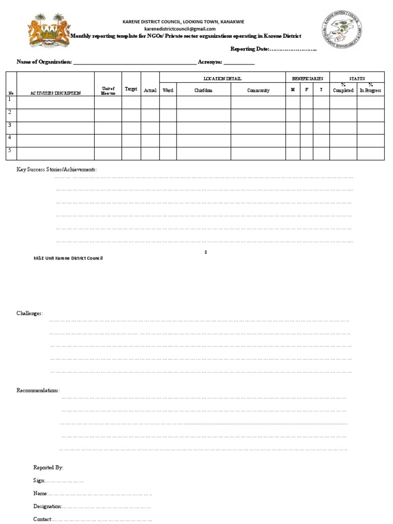 Monthly NGO Activity Report for Karene District - March 2023 | PDF ...
