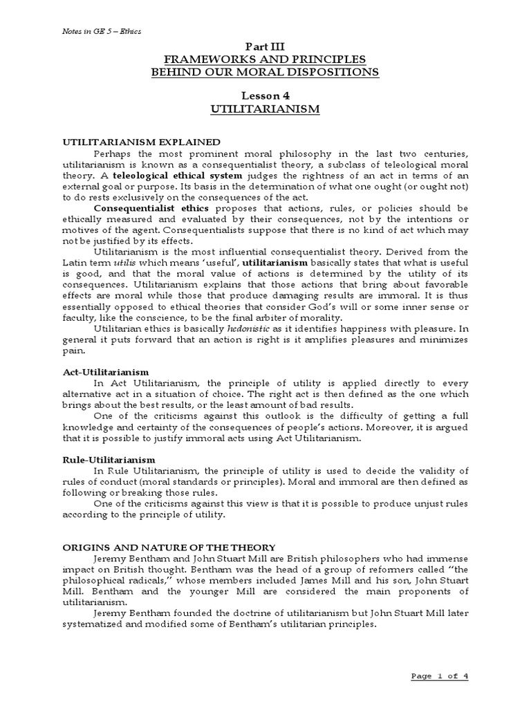 Utilitarianism PDF | PDF | Utilitarianism | John Stuart Mill