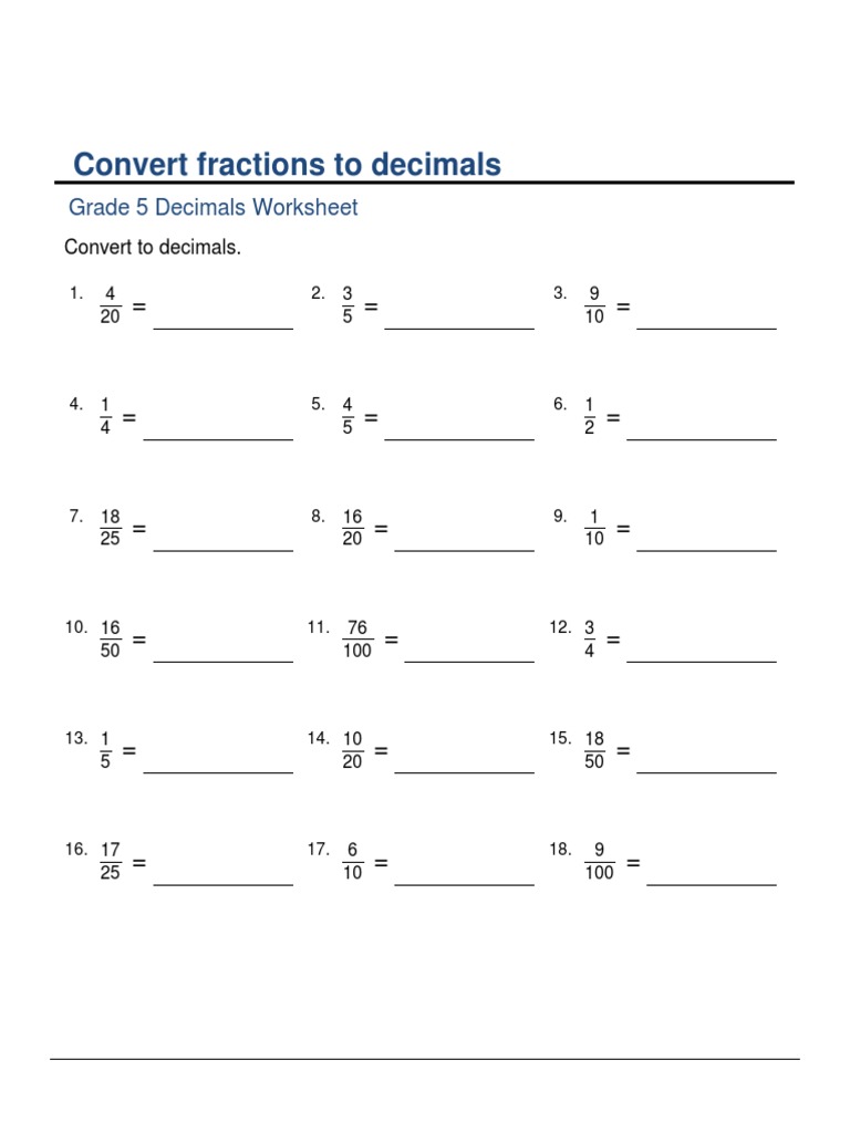 Decimals Convert Fraction To Decimals Questions | PDF | Decimal | Encodings