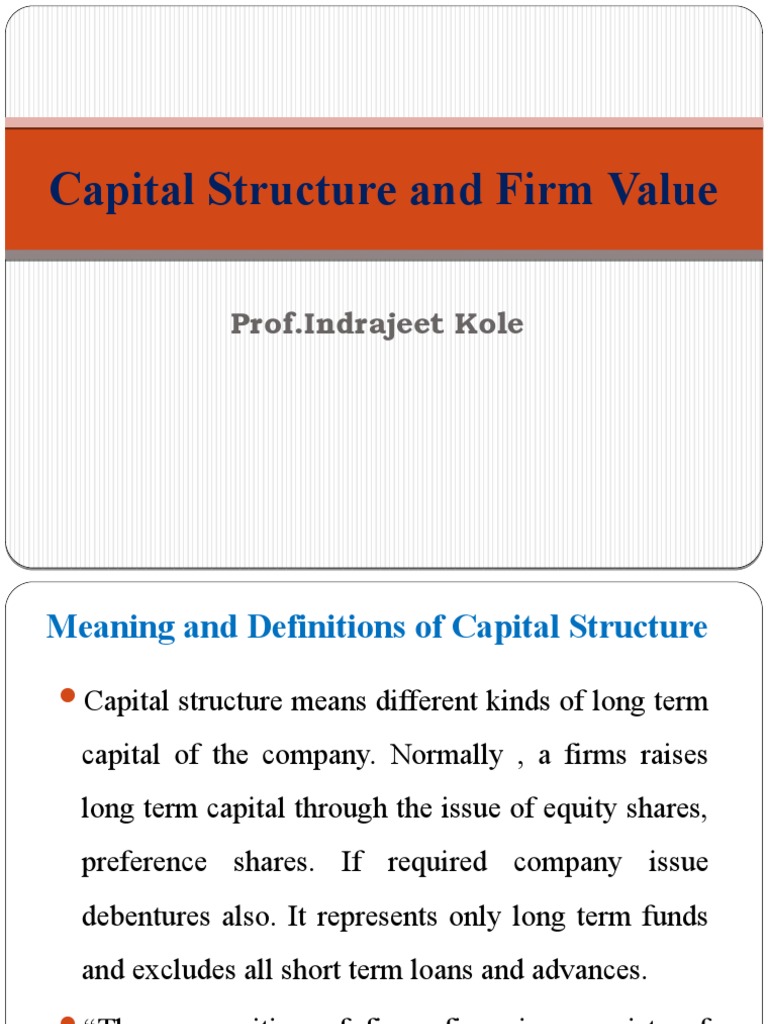 Capital Structure and Firm Value | PDF | Capital Structure | Financial ...
