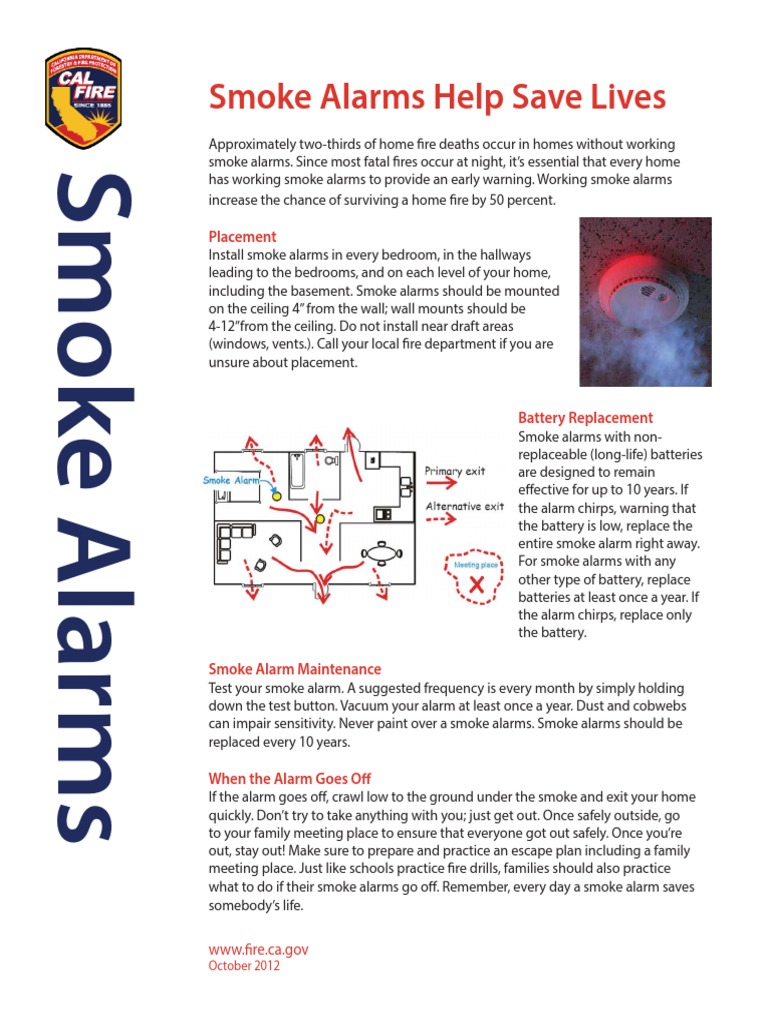 Cal Fire On Smoke Alarms | PDF | Prevention | Safety
