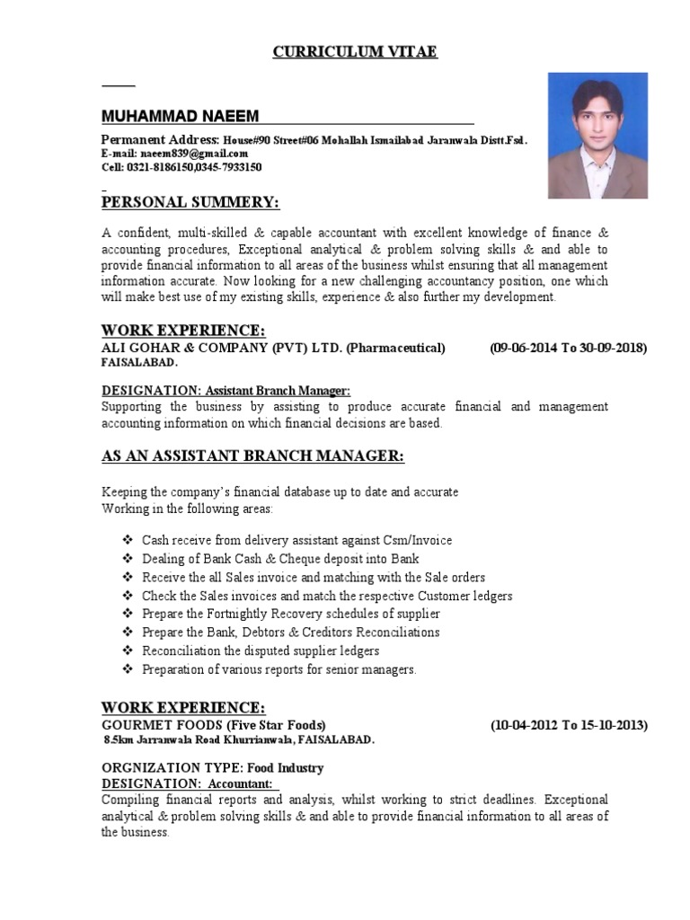 Naeem CV | PDF | Payments | Banks