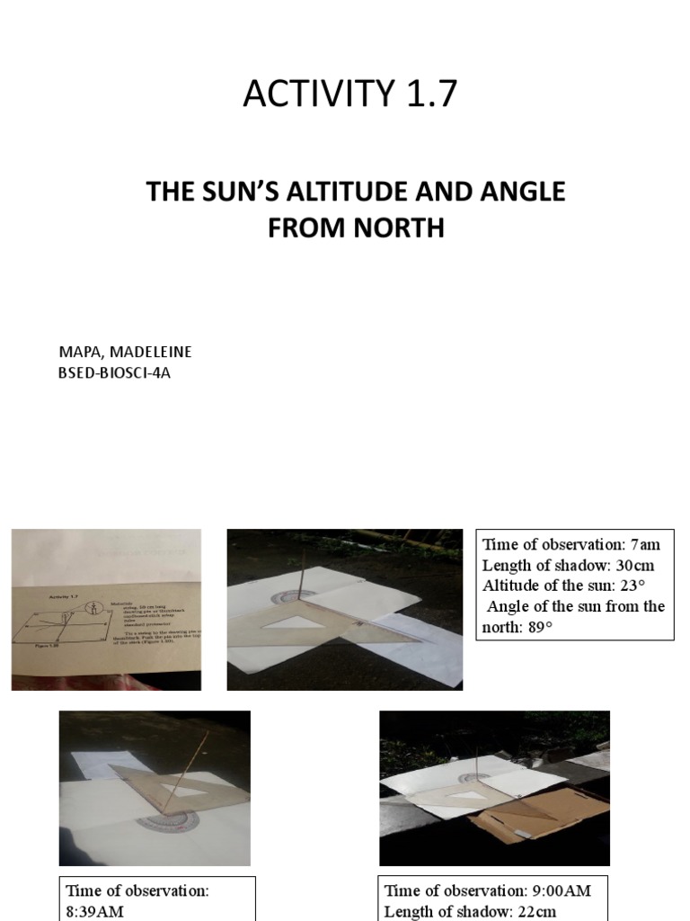 Sun Altitude and Shadow Length Analysis | PDF | Angle | Shadow