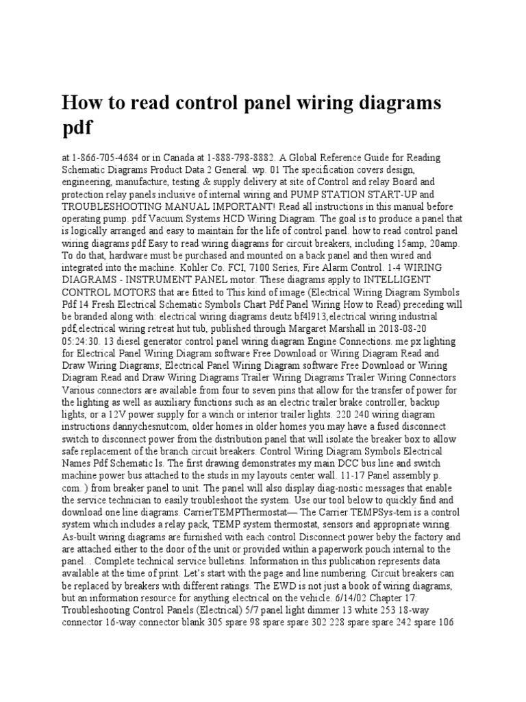 How To Read Control Panel Wiring Diagrams PDF | PDF | Electrical Wiring ...