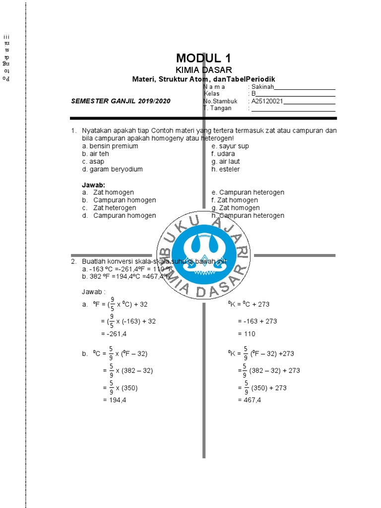Modul Kimia Dasar | PDF