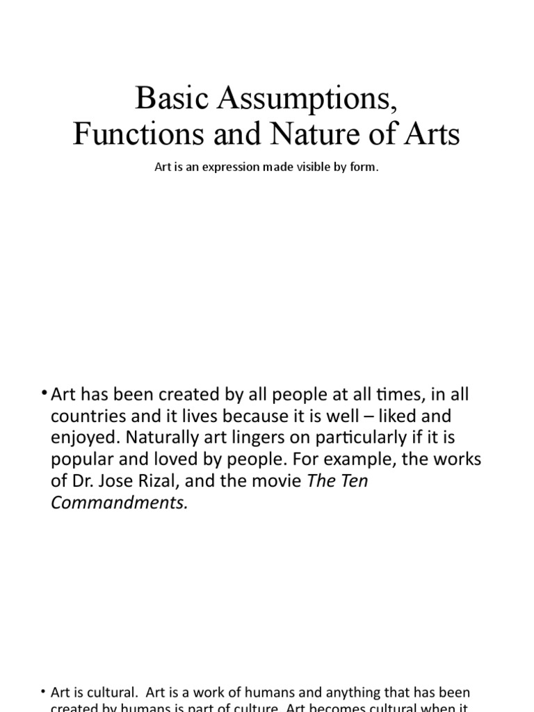 Basic Assumptions and Functions of Art | PDF | Feeling | Action ...