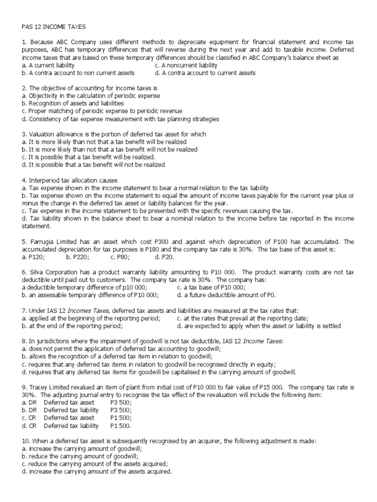 SUMMARY | PDF | Deferred Tax | Tax Expense
