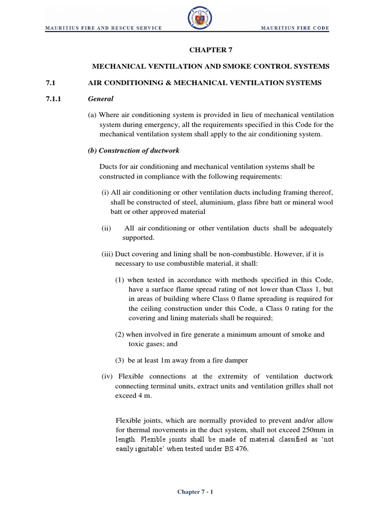 Mechanical Ventilation & Smoke Control | PDF | Duct (Flow ...