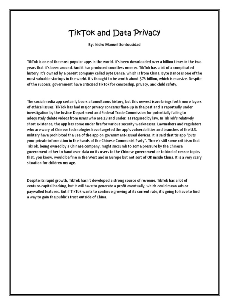 TikTok and Data Privacy | PDF