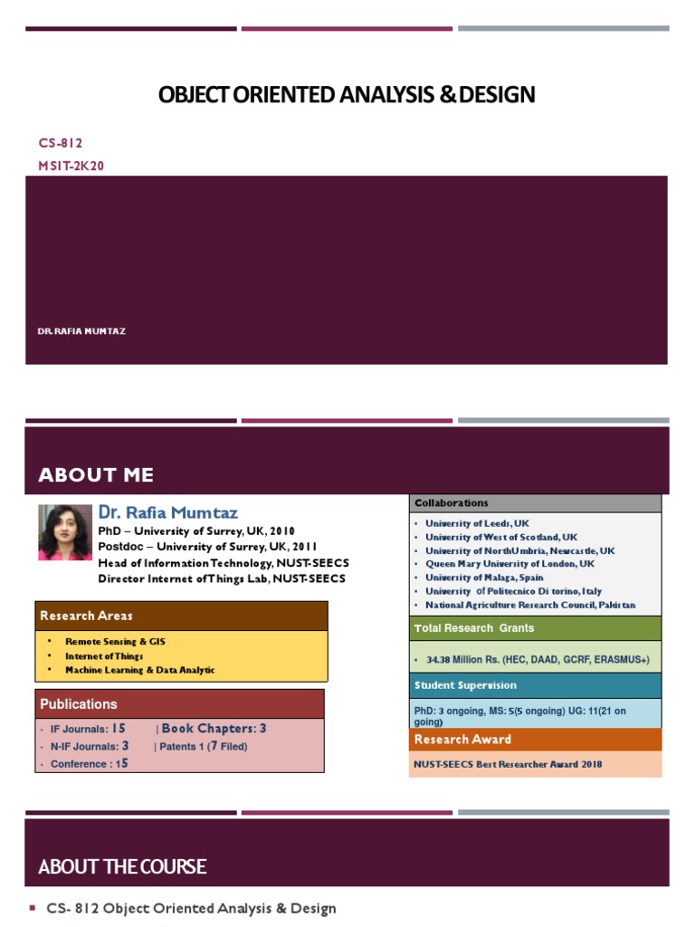 Week 1a Introduction To OOAD | PDF | Object (Computer Science) | Object Oriented Programming