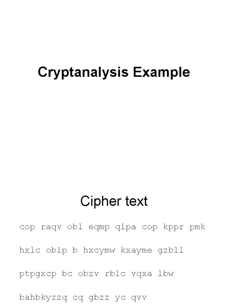 Cryptanalysis Example | PDF | Espionage Techniques | Cryptography