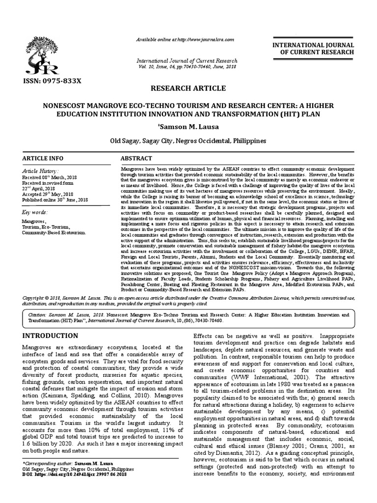 Research Article: Old Sagay, Sagay City, Negros Old Sagay, Sagay City ...