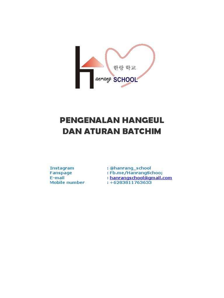 Materi Hangeul Dan Batchim | PDF