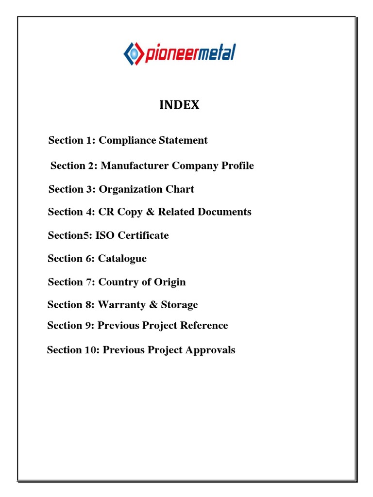 Manufacturer Compliance & Project Overview | PDF