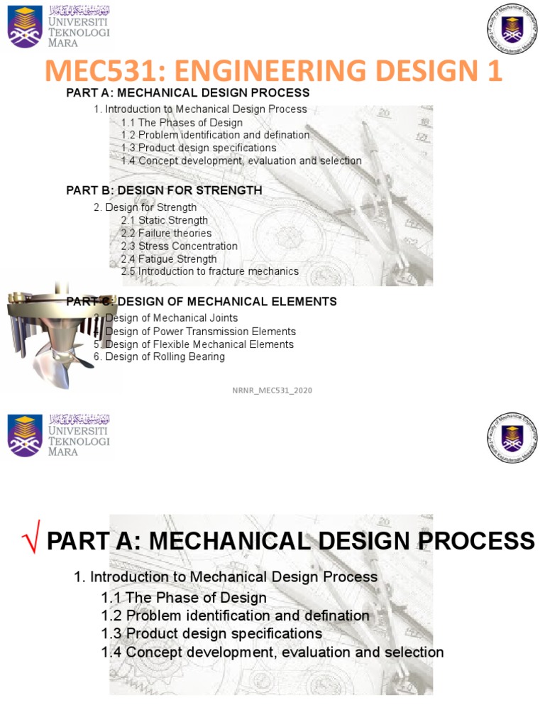 Mec531: Engineering Design 1: Part A: Mechanical Design Process | PDF ...