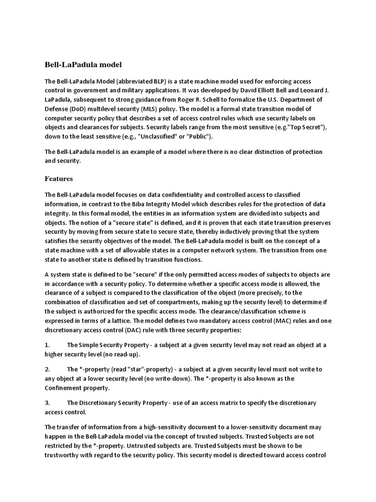 Bella Model Limitations PDF | PDF | Security Engineering | Security ...