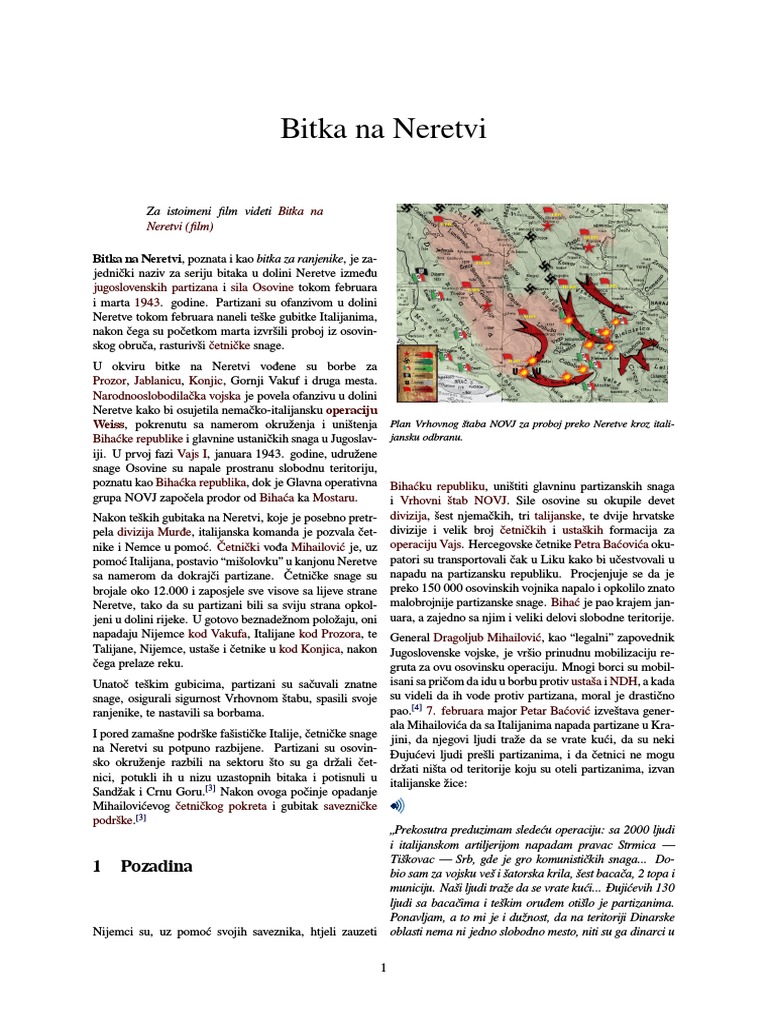 Bitka Na Neretvi PDF | PDF