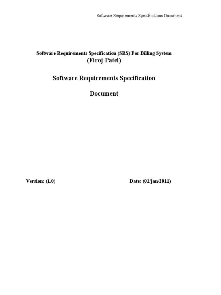 Srs For Billing Sysetm | PDF | Application Programming Interface ...