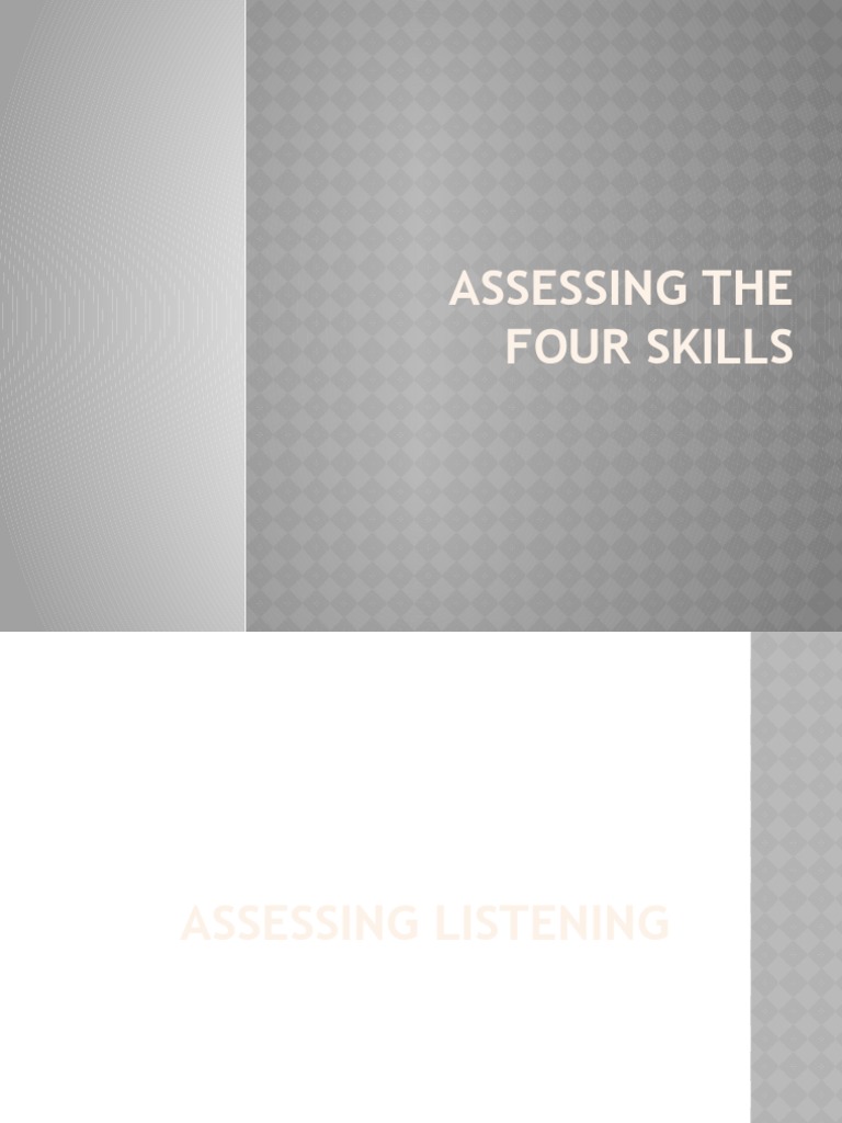 Assessing Listening Pdf Educational Assessment Top Down And