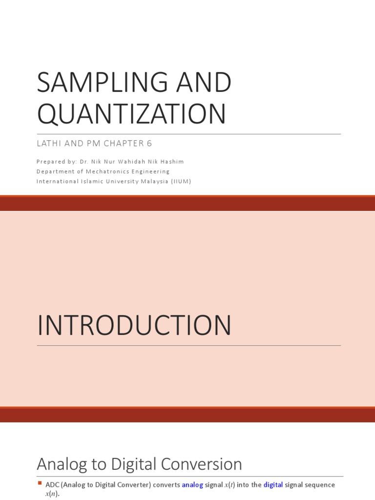 C1 - Sampling and Quantization - 2 | PDF | Sampling (Signal Processing ...