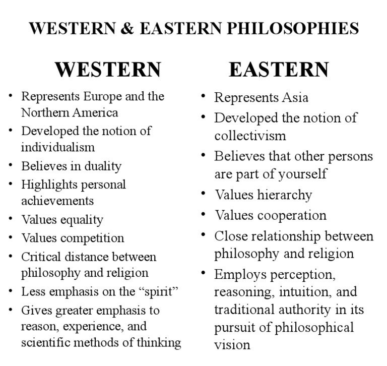 Western vs. Eastern Philosophy | PDF
