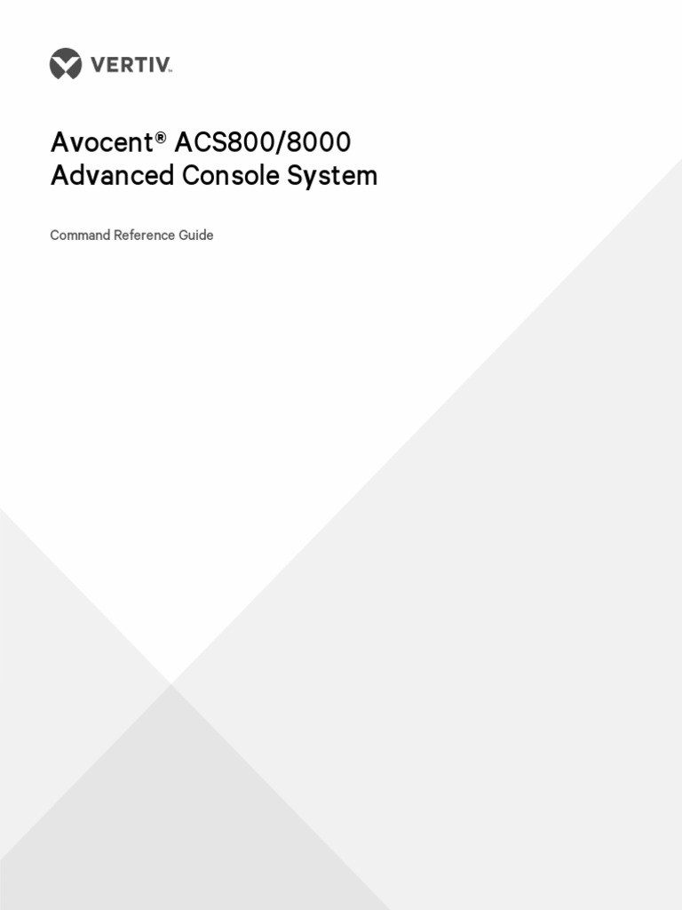 Avocent Acs 800acs 8000 Advanced Console System Command Reference Guide ...