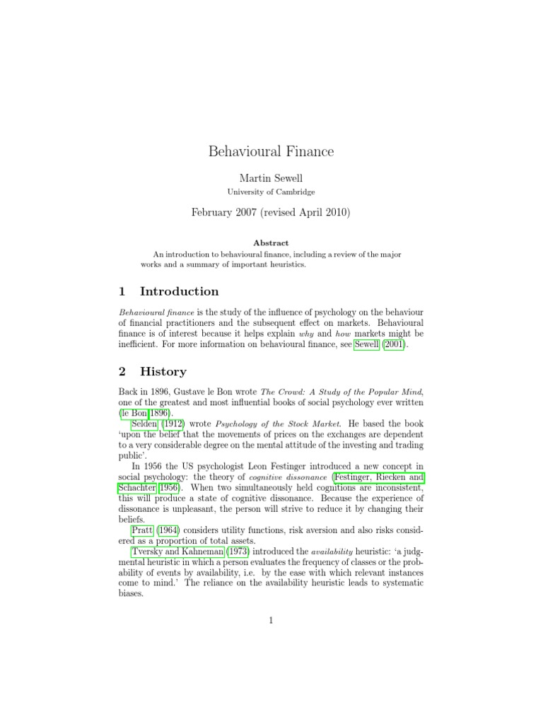 An In-Depth Review of the Development of Behavioural Finance and its ...