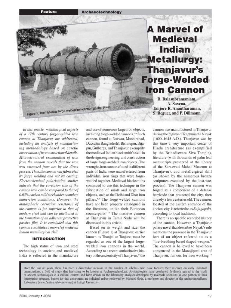 A marvel of medieval Indian metallurgy Thanjavur's forge-welded iron ...