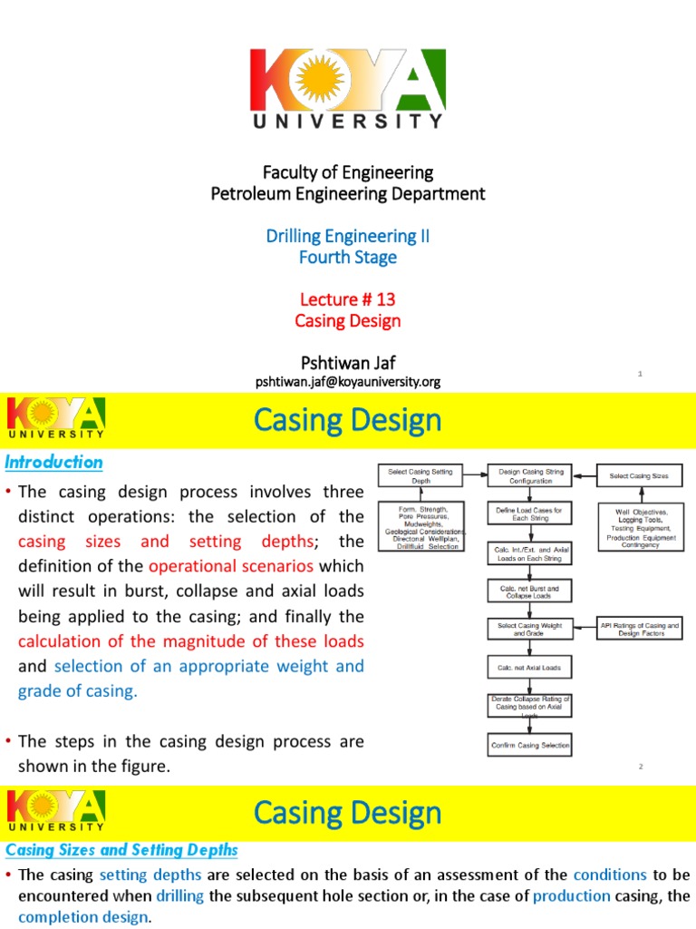 Faculty of Engineering Petroleum Engineering Department: Drilling Engineering II Fourth Stage ...