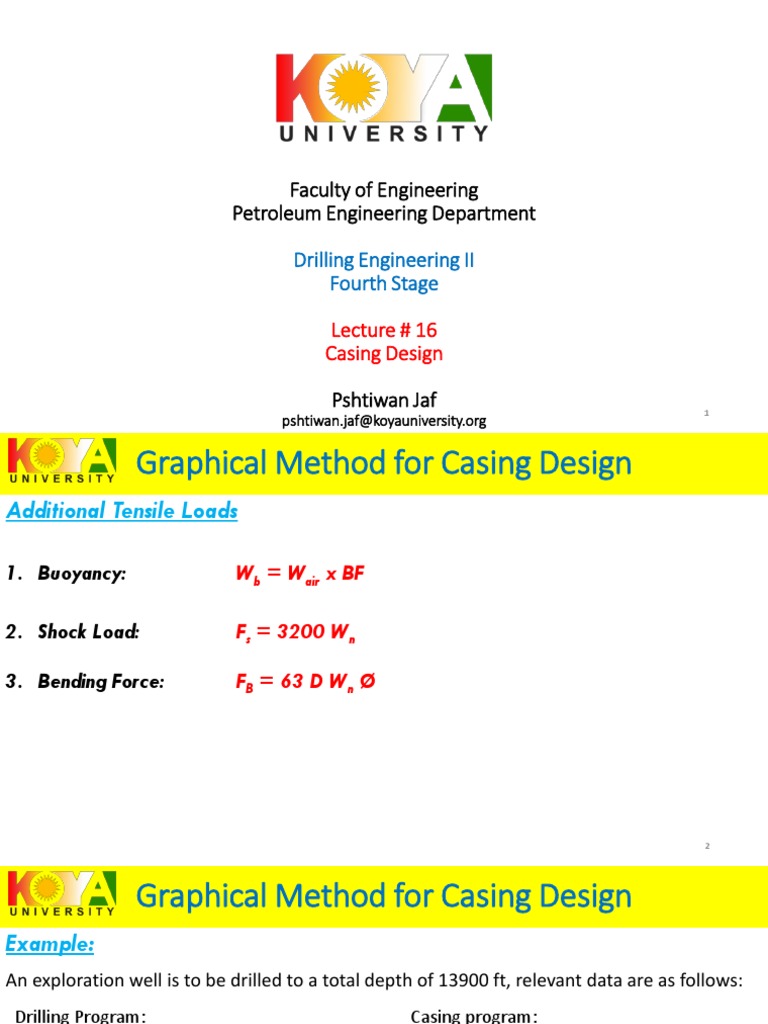 Casing Design for an Exploration Well Using the Graphical Method | PDF ...