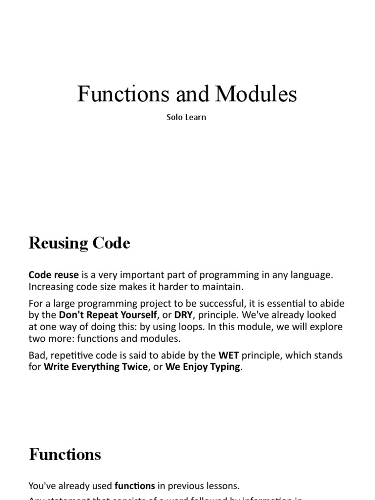 3 Python Functions And Modules Pdf Subroutine Parameter Computer Programming 1680
