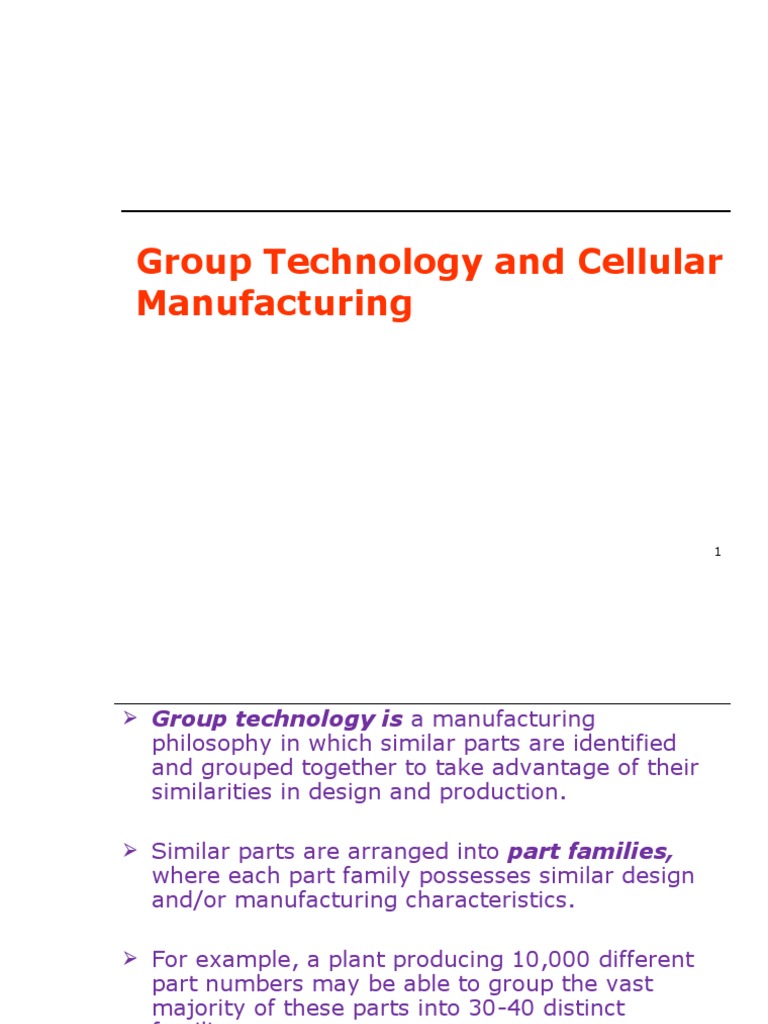 Lecture 9-10 - Group Technology and Cellular Manufacturing | PDF ...