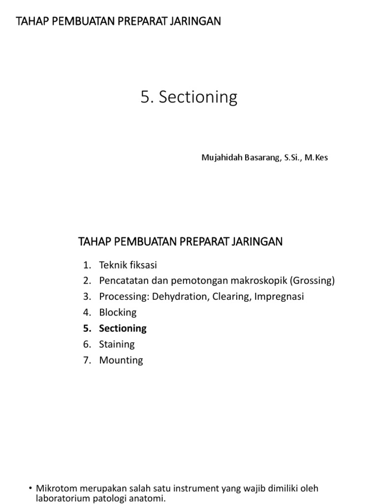Sectioning Sitohistoteknologi | PDF