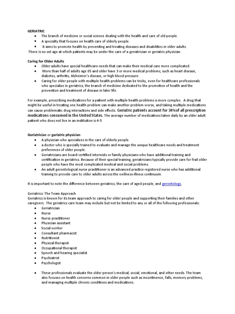 Geriatric: Gerontology | PDF | Geriatrics | Gerontological Nursing