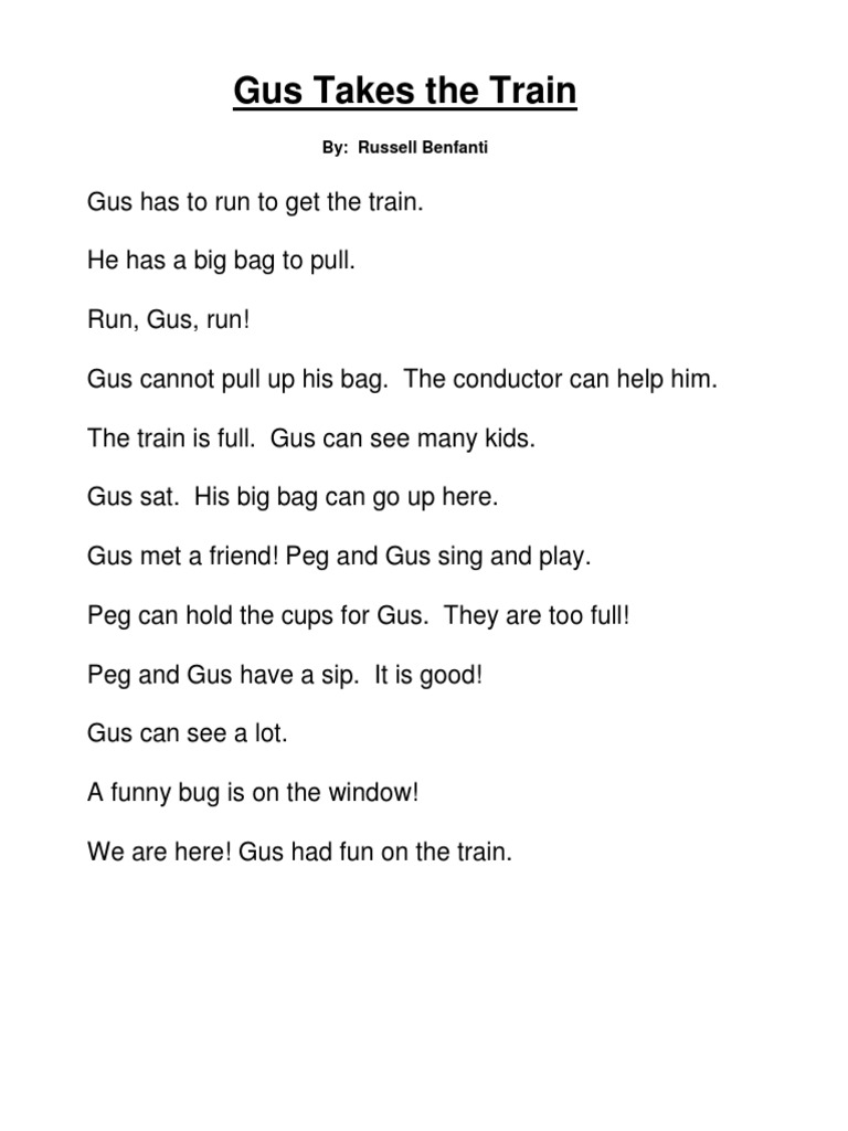 Gus Takes The Train PDF | PDF