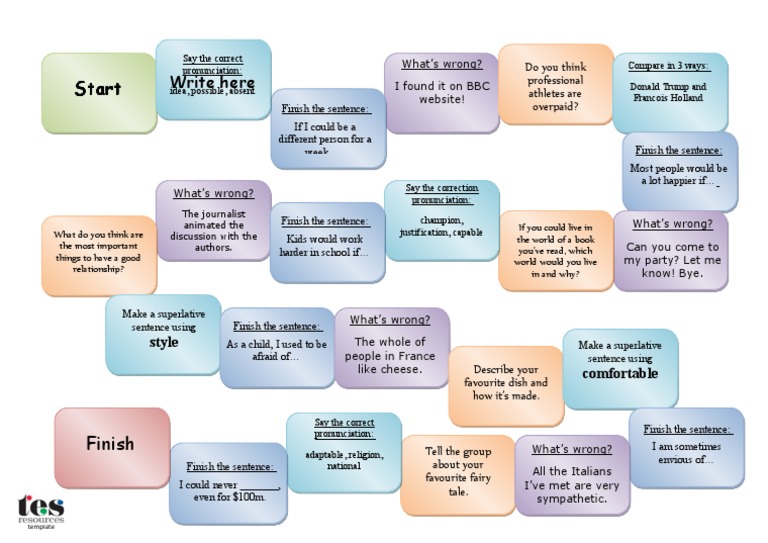 Mixed Grammar Board Game 2 Boardgames Conversation Topics Dialogs Fun ...