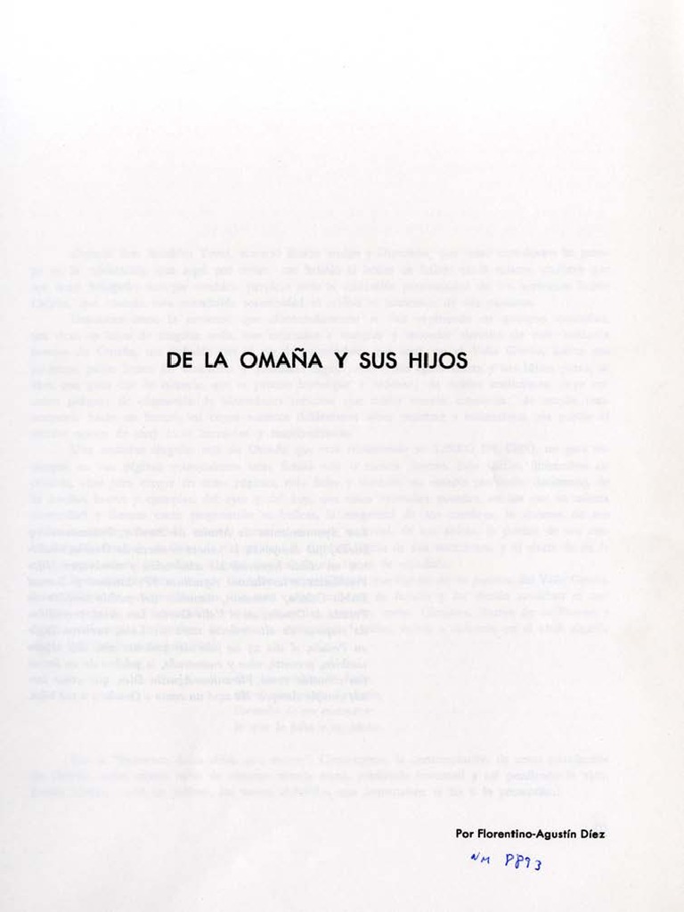 De La Omaña y Sus Hijos | PDF