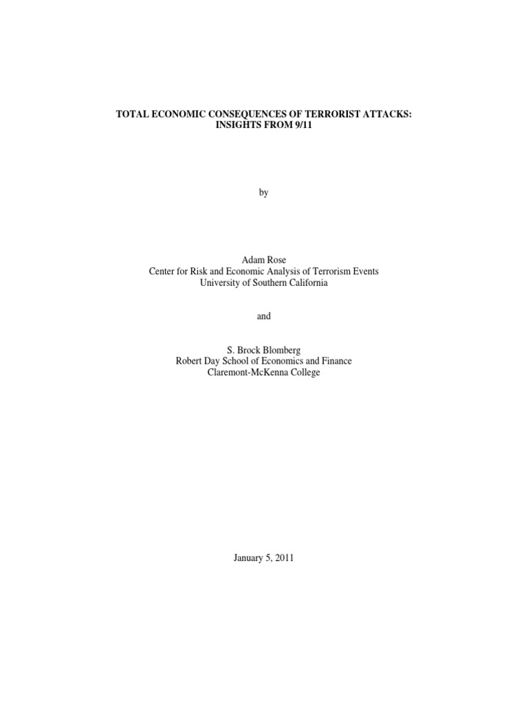 Economic Impact of 9/11 Attacks | PDF | Fiscal Policy | Economic Growth