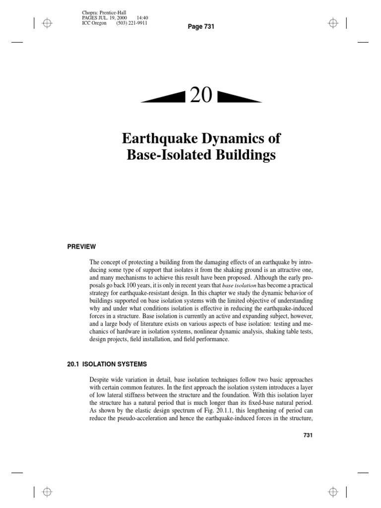 Earthquake Dynamics of Base-Isolated Buildings: Chopra: Prentice-Hall ...