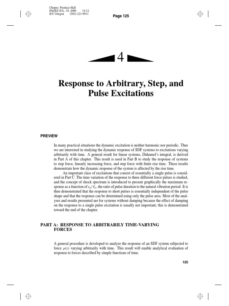 Response To Arbitrary, Step, and Pulse Excitations: Part A: Response To ...