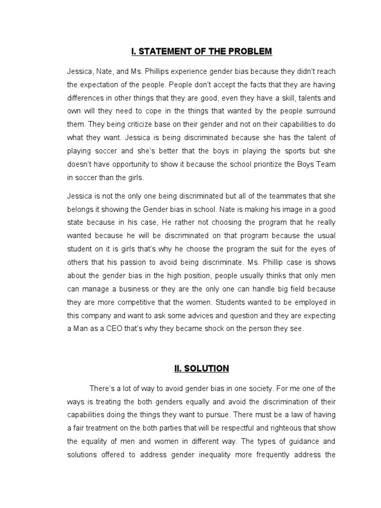 Case Study For Gender Bias | PDF | Sexism | Gender