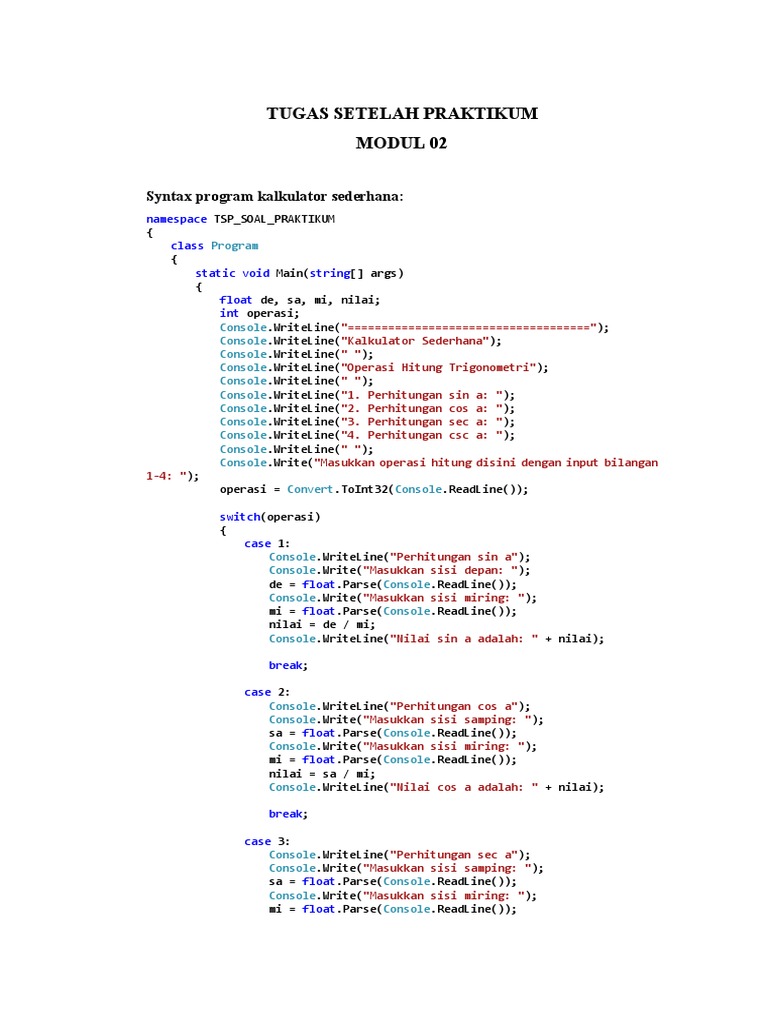 Tugas Setelah Praktikum Modul 02 Pdf Formalism Deductive Computer Programming