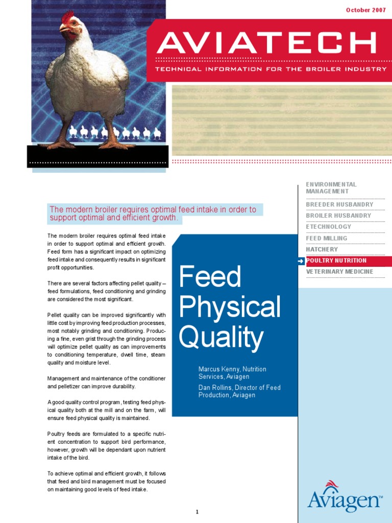 05 Aviagen AviaTech - FeedPhysical - Oct07 2017 | PDF | Mill (Grinding ...