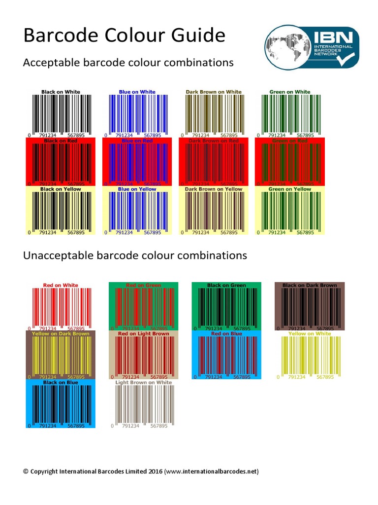 Barcode Colour Guide IBN 2016 1 | PDF