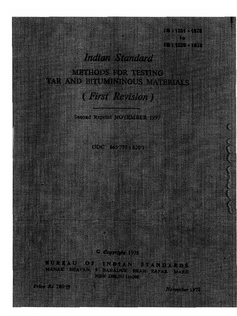 IS 1203-Methods For Testing Tar and Bituminous Materials-Penetration | PDF