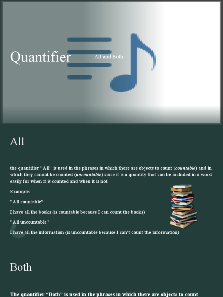 Quantifiers All and Both | PDF