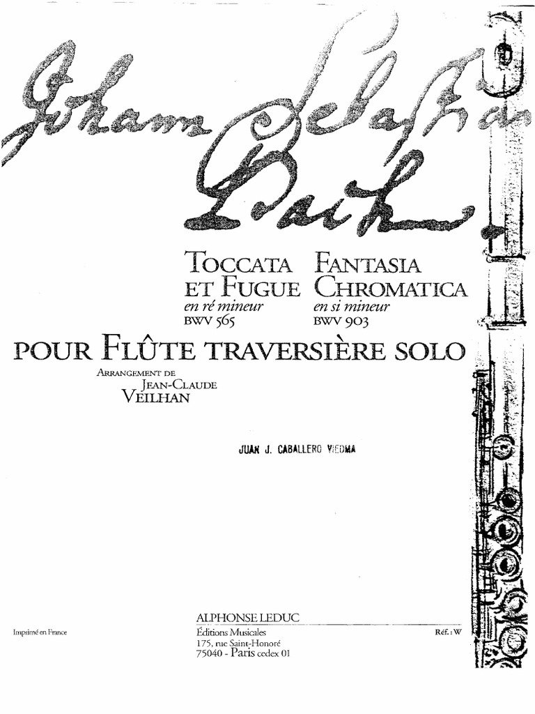 Bach, J (1) .S. - Toccata Et Fugue - Flauta Sola PDF | PDF
